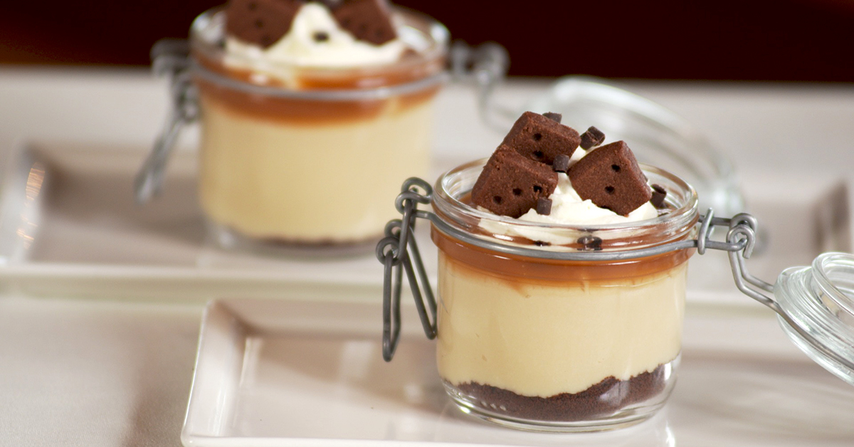 Butterscotch Budino with Chocolate Shortbread - Twice as Good