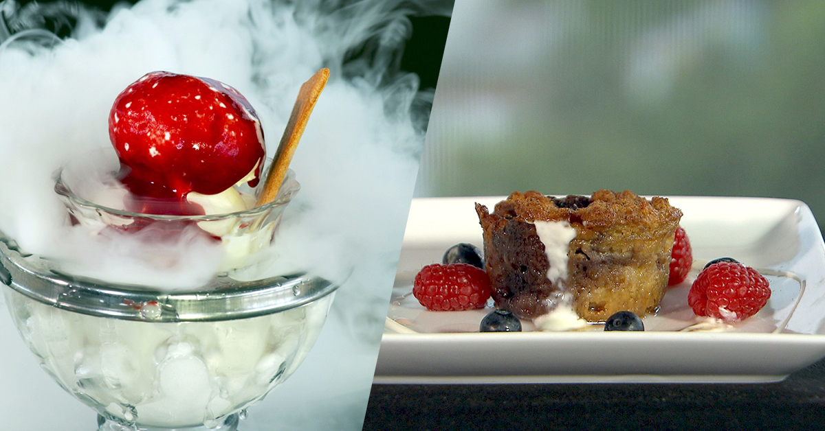 Brioche Bread Pudding and Lunar Orbitor Sundae - Twice as Good